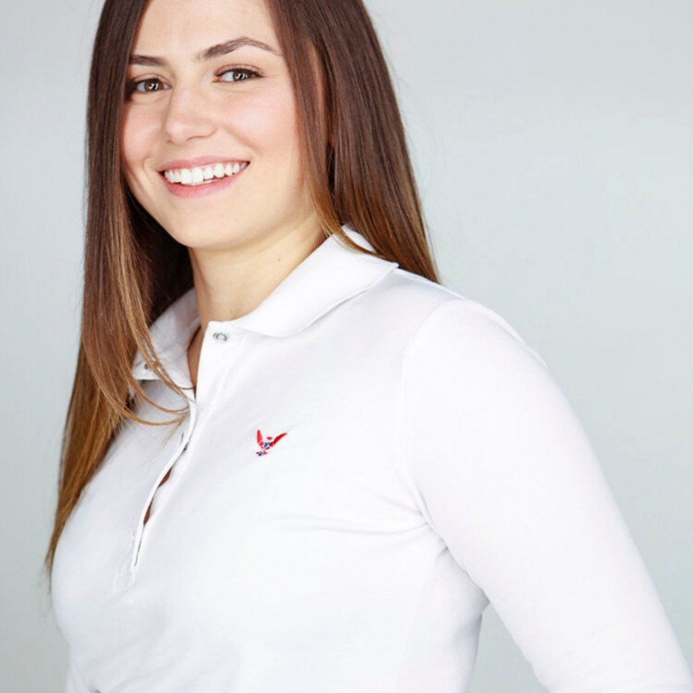 Polo BLANC femme - Manches longues